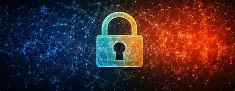 A Digital Network Diagram Showcasing Padlocks Representing Cybersecurity And Data Protection