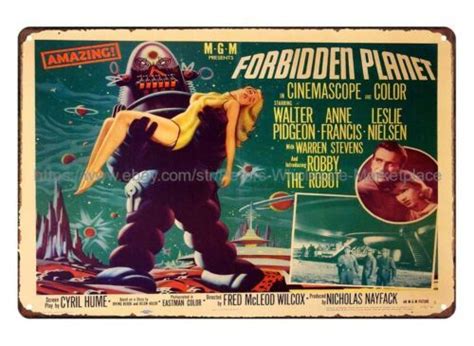 1956 Forbidden Planet Movie Poster Metal Tin Sign Dorm Wall Decals