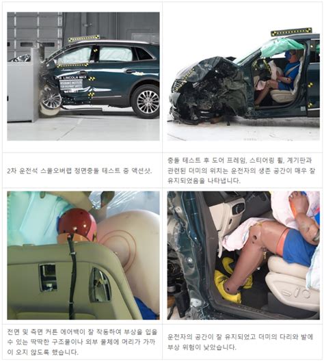링컨 노틸러스 충돌테스트 결과 소개 ★출처미국 고속도로 안전 보험협회 네이버 블로그