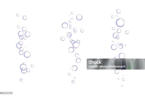 빗방울 사실적인 수중 기포 소다 팝 샴페인 비눗물 거품 유리에 응축된 수증기 거품 기포가 흐릅니다 물방울 또는 스팀 샤워 탄산수 3차원 형태에 대한 스톡 벡터 아트 및 기타