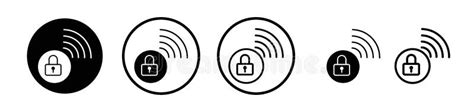 Wifi Security Icon Vector Set On White Background Stock Vector Illustration Of Thin Vector