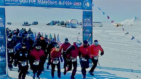 Cinematic Footage Of Antarctic Ice Marathon Captured By Drone Video