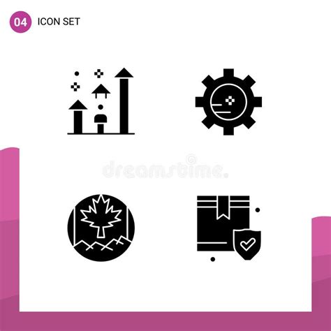 Set Of Modern Ui Icons Symbols Signs For Man Leaf Progress Setting Lab Insurance Stock
