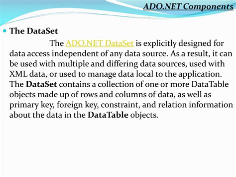 Ppt Overview Of Adonet Architecture And Components Powerpoint Presentation Id9354878 Ppt Overview Of Adonet Architecture And Components Powerpoint Presentation Id9354878