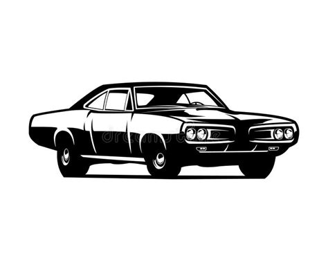 1969 Dodge Super Bee Car Isolated On White Background View From Side Stock Vector