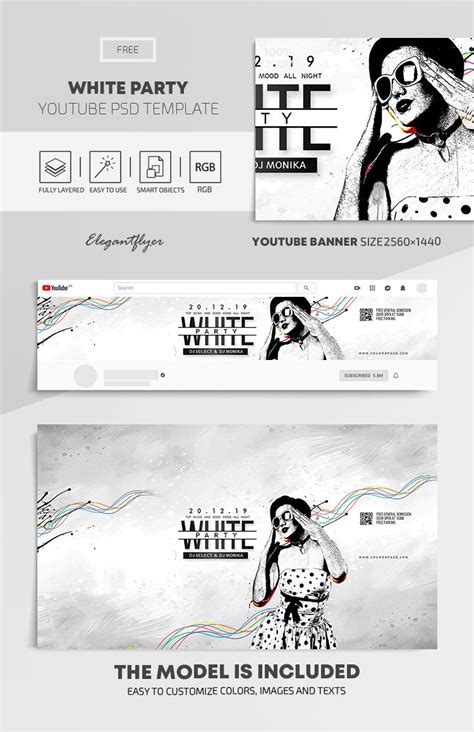 White Creative White Party Youtube Free Social Media Template Psd By