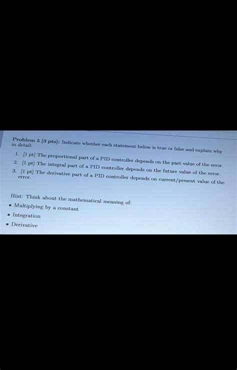 solved problem 5 [3 pts] indicate whether each statement