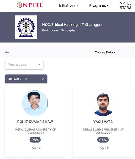 Yash Vats On Linkedin Ethicalhacking Nptel Iitkharagpur