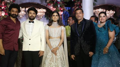 Ashish And Advitha Wedding Reception హీరో ఆశిష్ అద్విత వెడ్డింగ్ రిసెప్షన్ ఫొటోలు సెలబ్రిటీల