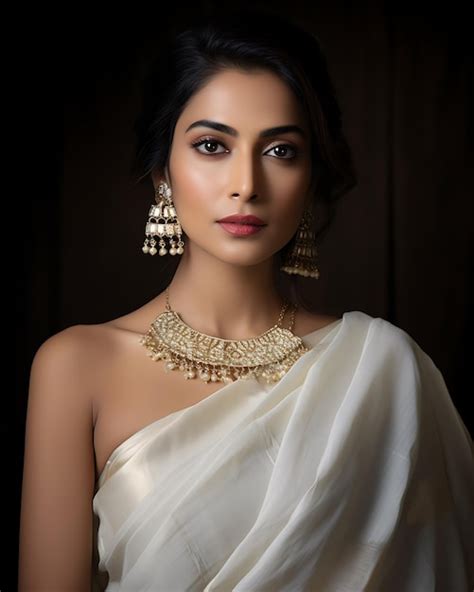 Sanjana Kapoor White Saree Poses Premium Ai Generated Image