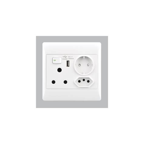 Bright Star Lighting 16 Amp Plug New Rsa Socket Usb Schuko For 4 X 4 Box In White Geewiz