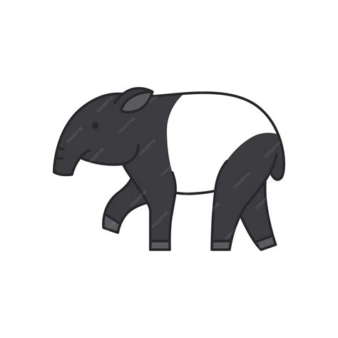 Premium Vector Cute Tapir Illustration