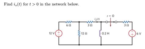 solved find io t ﻿for t 0 ﻿in the network below