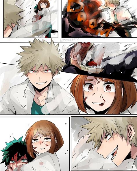Deku And Uraraka Comic Pt 2 Bakugou Steps In Credit To Artist