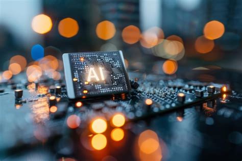 Close Up Of An Ai Microchip On A Circuit Board Symbolizing Advancements In Artificial