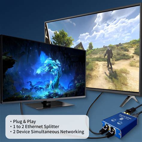 Getuscart Ethernet Splitter 1 To 2 High Speed 1000mbps Gigabit Ethernet Splitter Lan Splitter