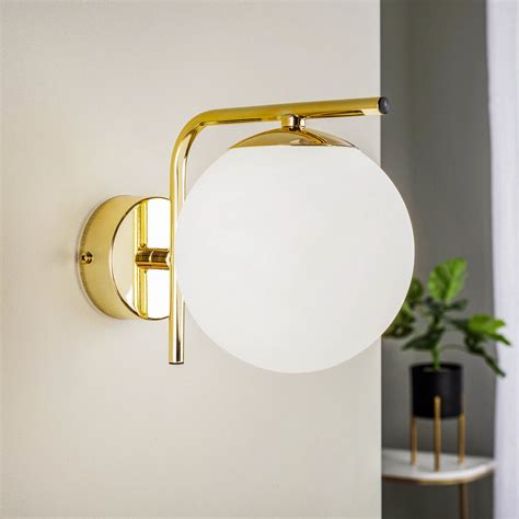 Aurora Wall Light Gold Coloured Glass 17 Cm High Sphere E14