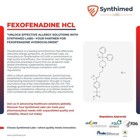 Fexofenadine Hcl Synthimed Labs Private Limited Cphi Online