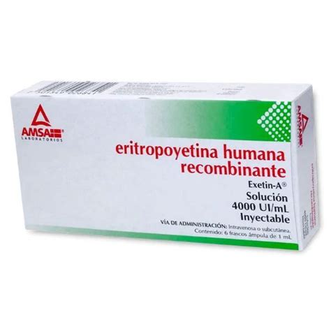 Eritropoyetina 4000 Ui1 Ml 6 Amp Amsa