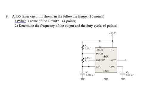 Solved 9 A 555 Timer Circuit Is Shown In The Following Chegg Com