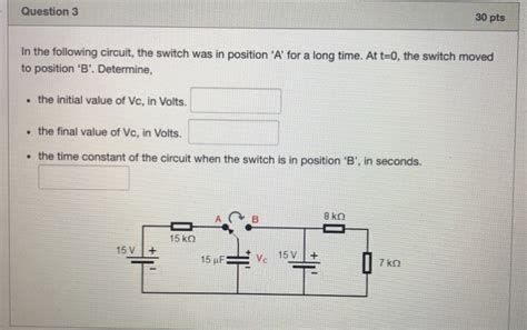 solved question 3 30 pts in the following circuit the