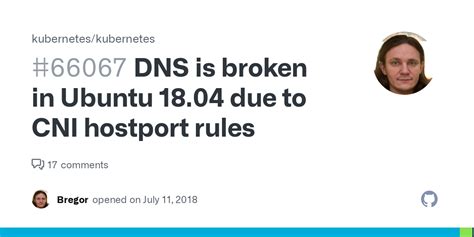 Dns Is Broken In Ubuntu 1804 Due To Cni Hostport Rules · Issue 66067 · Kuberneteskubernetes