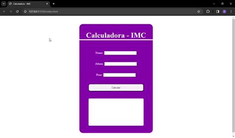 Calculadora Imc Desenvolvida Com Html Css E Javascript Bmi Calculator