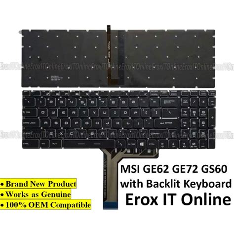 Msi Gs60 Gs70 Gt72 Ge51 Ge62 Ge72 Gl62 Gl72 Gp62 Gp72 Cx62 Gt62 Gt72 Ws60 Gs73vr Gt72vr Laptop