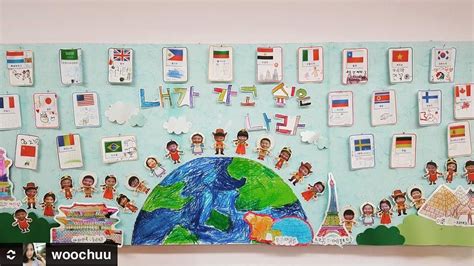 누리놀이 공식인스타그램 On Instagram 멋진 작품을 소개합니다 선생님 Woochuu 아이들과 함께 꾸민 세계여러나라 환경판🎎👱👮👲👳👷👸💂🎅 입고싶은민속의상을