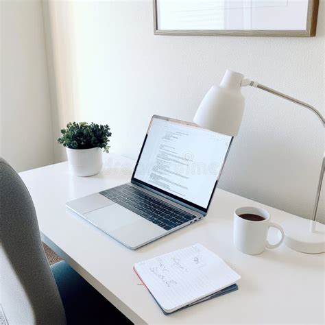 Modern Minimalist Home Office Setup For Productivity Stock Illustration Illustration Of