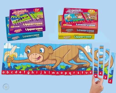 Lakeshore Learning Alphabet Sequencing Puzzle Lot 4 Complete Set