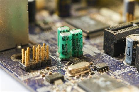 Old Computer System Unit With Spiderweb And Dust Inside Stock Image