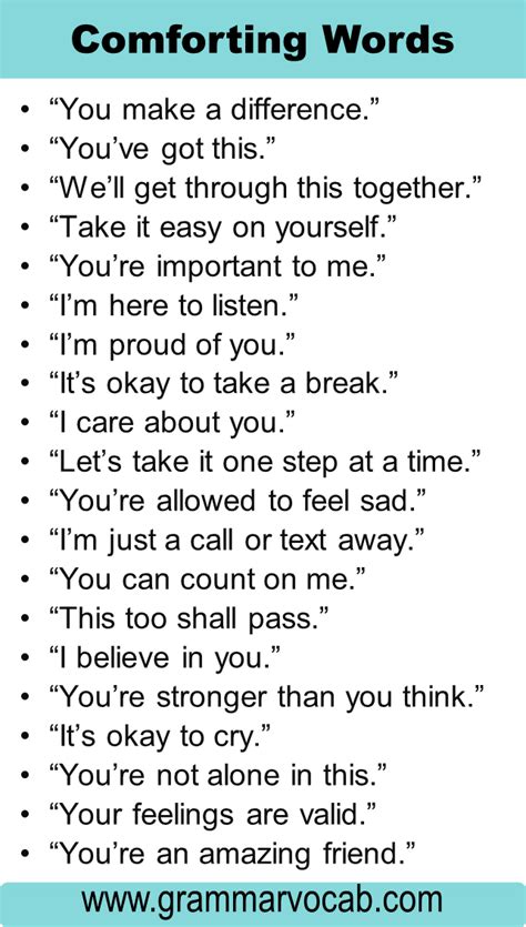 20 Comforting Words Expressing Support In Tough Times Grammarvocab