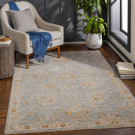 Markandday Area Rugs 5x7 Schoorl Traditional Pale Blue Area Rug 5 X 7
