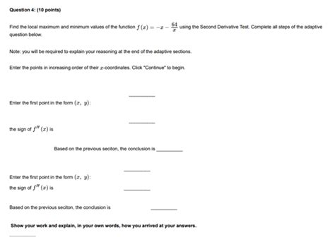 Solved Question Points Find The Local Maximum And Chegg