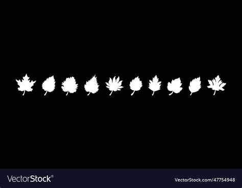 Leaf Icons Set Royalty Free Vector Image Vectorstock