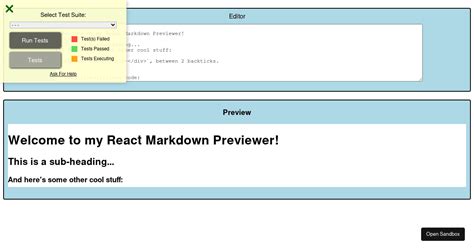 fcc markdown preview codesandbox