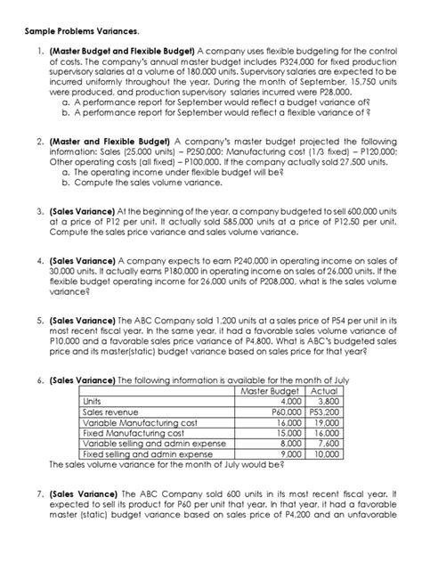 Variance Exercises Pdf Variance Financial Economics