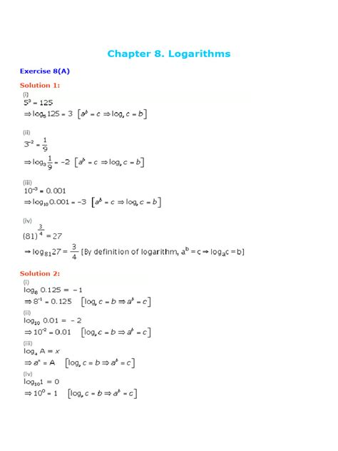 Selina Concise Maths Solutions Class 9 Chapter 8 Logarithms Pdf