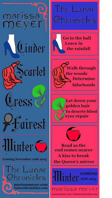 The Lunar Chronicles Bookmark Contest Entry Lunar Chronicles Quotes