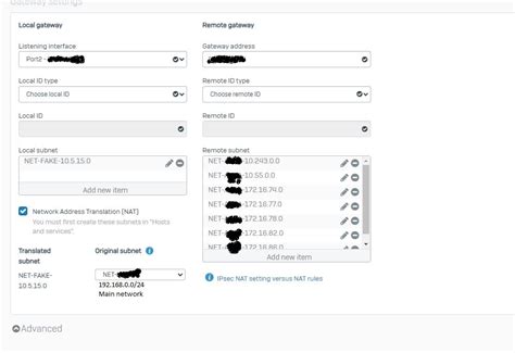nat multiple networks in an ipsec tunnel discussions sophos