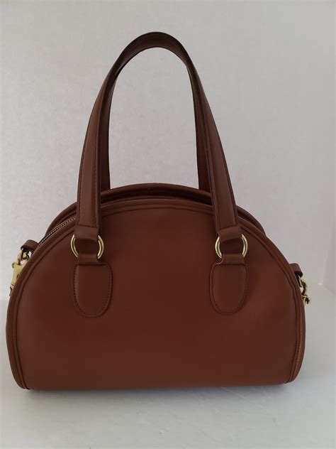 British Tan Chadwick Bowler Satchel Bag With Brass Vintage Coach 9928