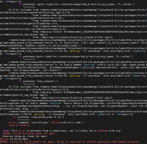 Bug Could Not Build Wheels For Mmcv Which Is Required To Install Pyproject Toml Based