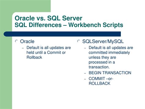 Ppt A Comparative Look At Sql Server And Oracle Database Structures