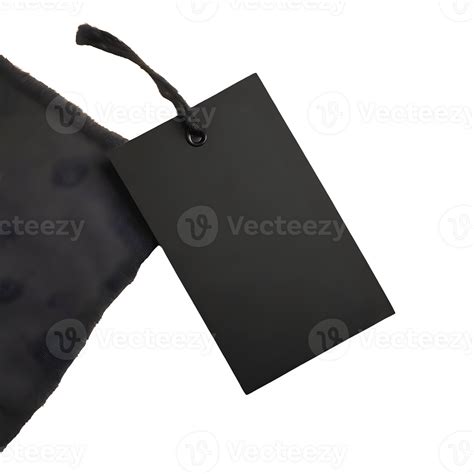 AI Generated Black Label For Text Gray Textile Isolated On Transparent Background PNG