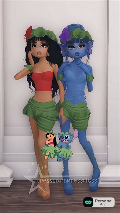 D Lilo And Stitch Duo Dress Gaming Clothes Dress To Impress