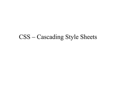 Css Ppt