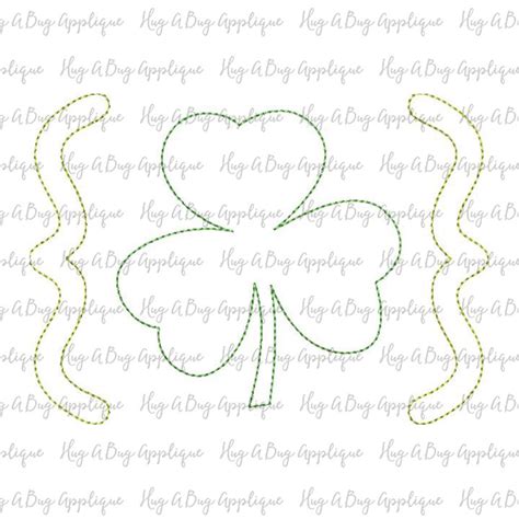 Shamrock Brackets Bean Stitch Applique Design Hug A Bug Applique