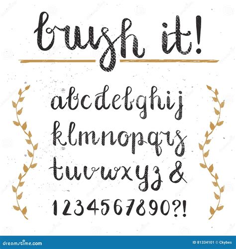 Vector Hand Drawn Script Alphabet Letters Written With A Brush Stock