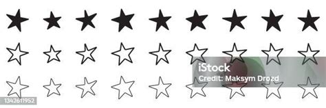 손으로 그린 별 아이콘 세트 다양한 다섯 뾰족한 검은 색 윤곽별 벡터 일러스트 0명에 대한 스톡 벡터 아트 및 기타 이미지 0명 고급 기하 도형 Istock